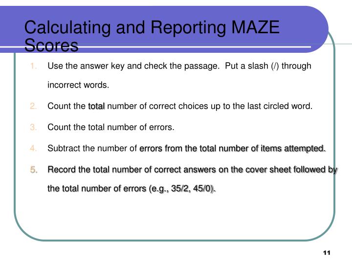 PPT - AIMSweb : Administration and Scoring of Maze, M-CBM, & M-CAP ...