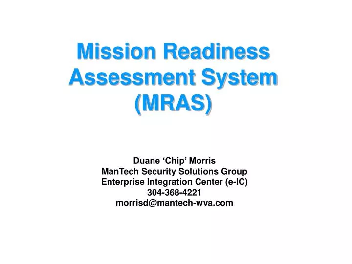 PPT - Mission Readiness Assessment System (MRAS) PowerPoint ...