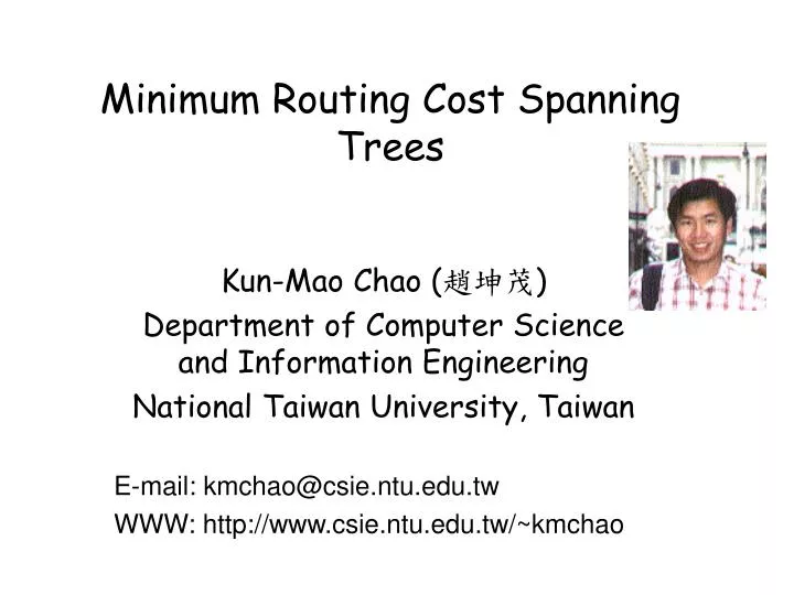 Ppt Minimum Routing Cost Spanning Trees Powerpoint Presentation Free Download Id 4363914