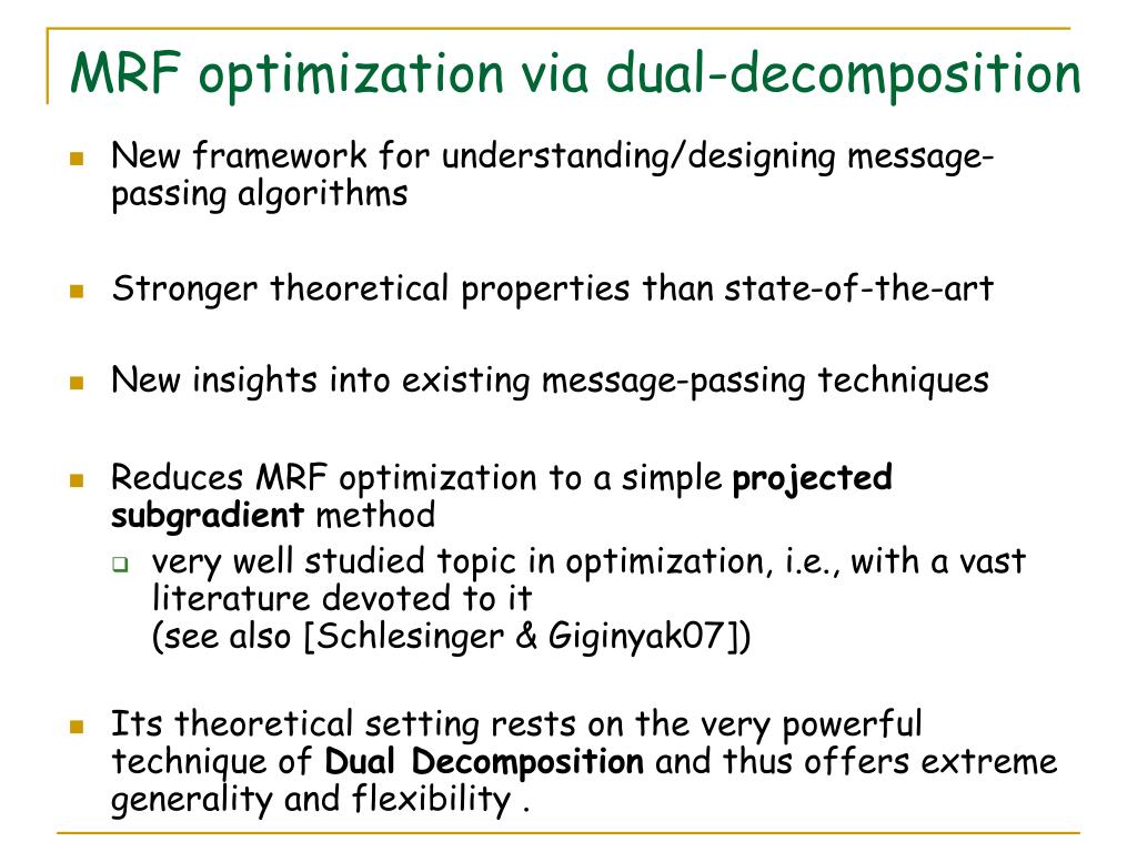 Ppt Mrf Optimization Based On Linear Programming Relaxations