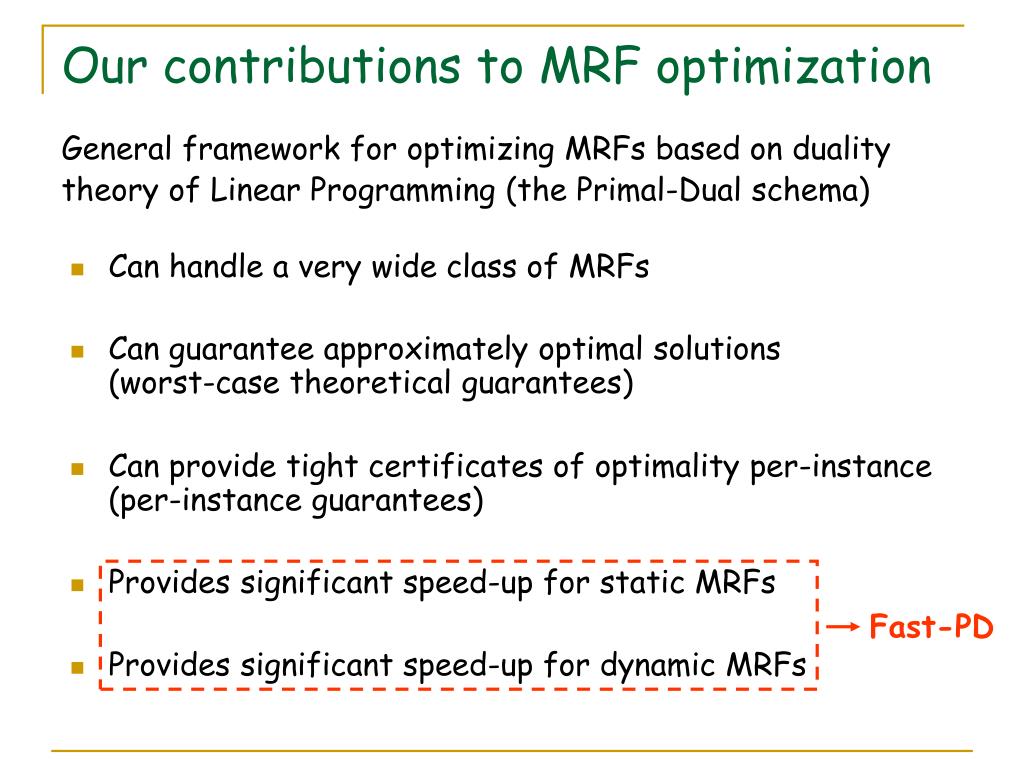Ppt Mrf Optimization Based On Linear Programming Relaxations