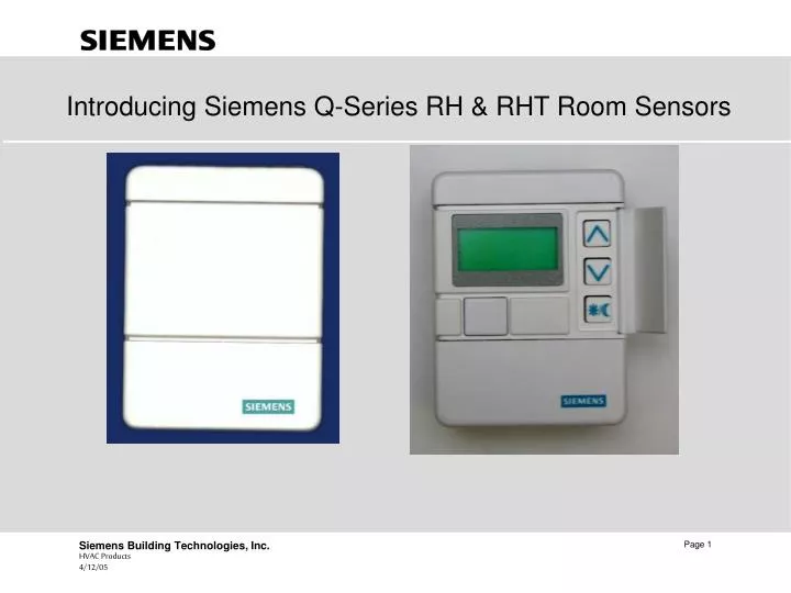 PPT - Introducing Siemens Q-Series RH & RHT Room Sensors PowerPoint ...