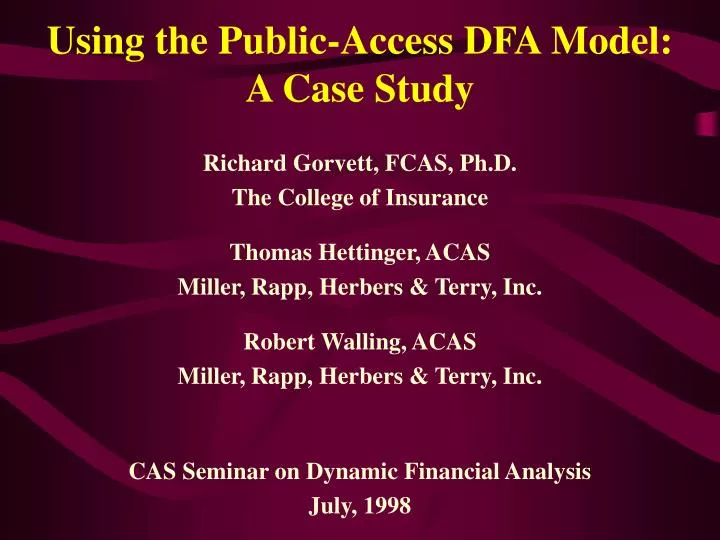 PPT - Using the Public-Access DFA Model: A Case Study PowerPoint ...
