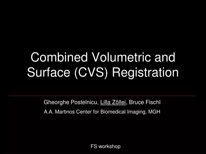 PPT - Combined Volumetric and Surface (CVS) Registration PowerPoint ...
