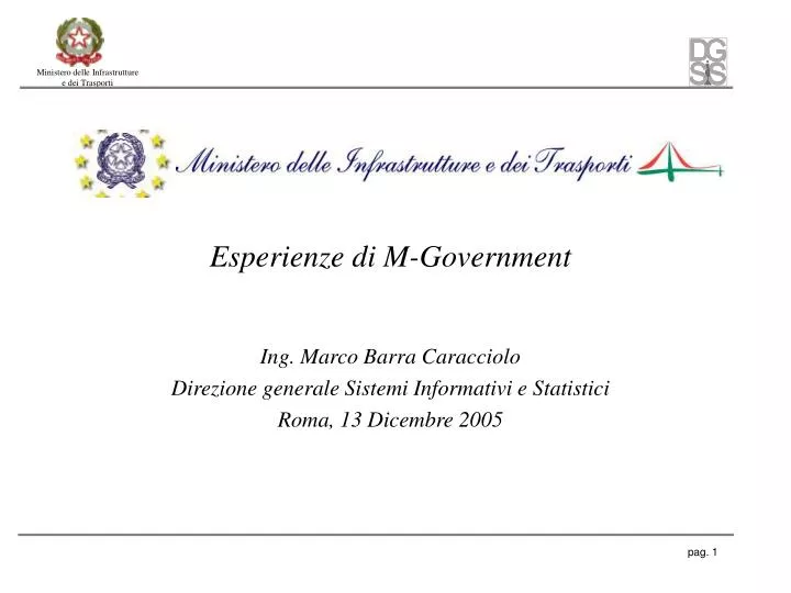 PPT - Esperienze di M-Government Ing. Marco Barra Caracciolo PowerPoint ...