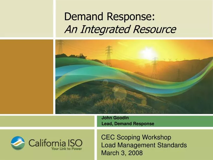 PPT - Demand Response: An Integrated Resource PowerPoint Presentation ...