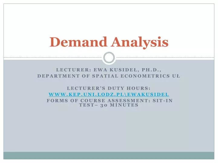 PPT - Demand Analysis PowerPoint Presentation, free download - ID:4367432