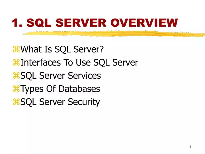 PPT - 1. SQL SERVER OVERVIEW PowerPoint Presentation, free download ... PPT - 1. SQL SERVER OVERVIEW PowerPoint Presentation, free download ...