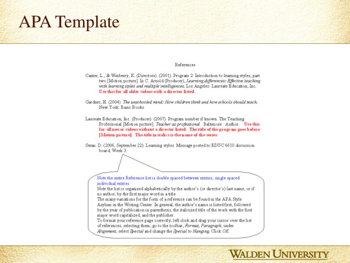 PPT - APA Conventions at Walden University PowerPoint Presentation - ID ...