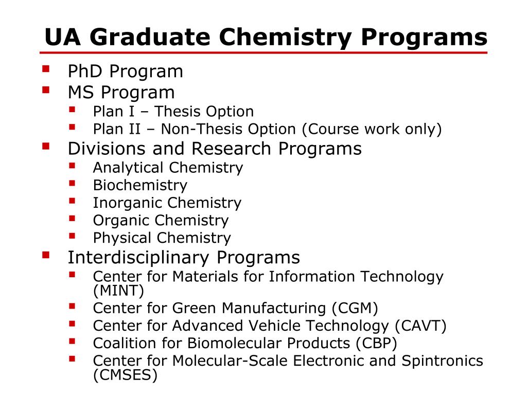 PPT - Planning for Graduate Study in Chemistry & Chemistry Research at ...