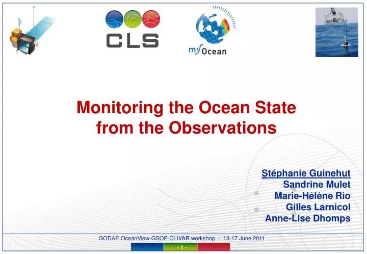 PPT - Monitoring the Ocean State from the Observations PowerPoint ...
