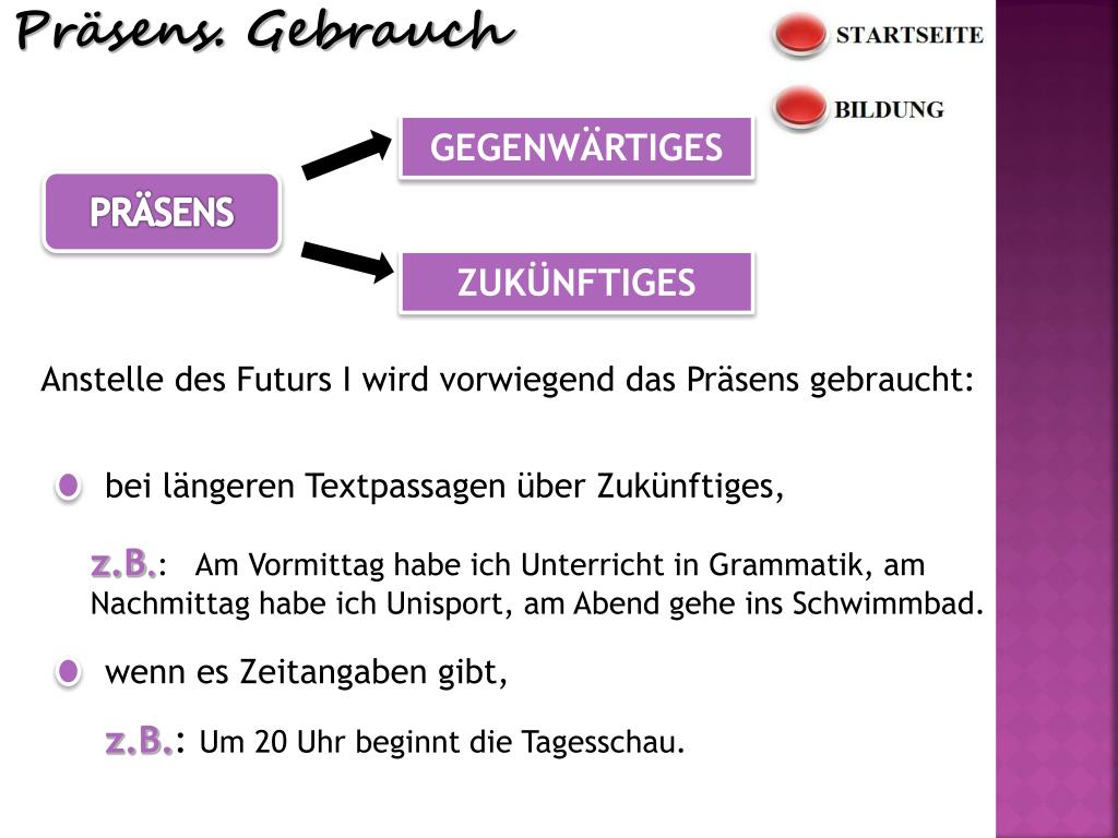 PPT - Deutsche Tempusformen mit gegenwartsbezug PowerPoint Presentation ...