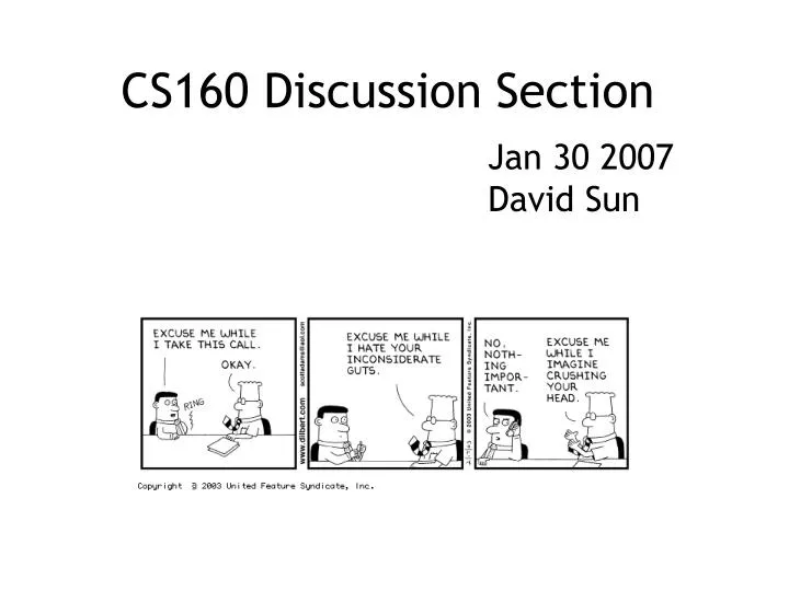 PPT - CS160 Discussion Section PowerPoint Presentation, free download - ID:4372955