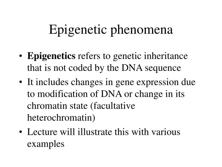 PPT - Epigenetic phenomena PowerPoint Presentation, free download - ID ...