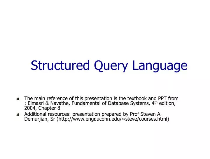 PPT - Structured Query Language PowerPoint Presentation, free download ...