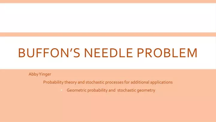 PPT - Buffon’s Needle Problem PowerPoint Presentation, free download ...