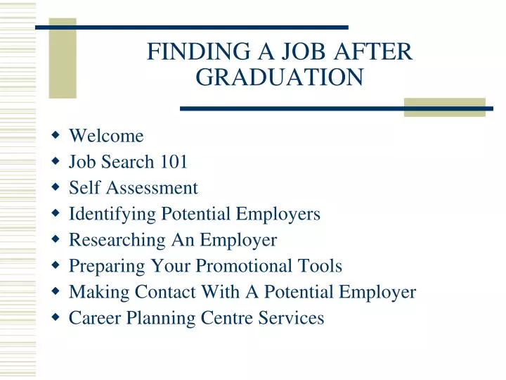 PPT - FINDING A JOB AFTER GRADUATION PowerPoint Presentation, free ...