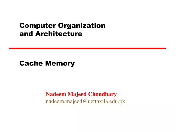 PPT - Computer Organization and Architecture PowerPoint Presentation ...