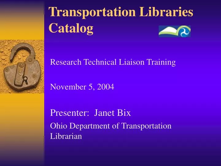 PPT - Transportation Libraries Catalog PowerPoint Presentation, free ...