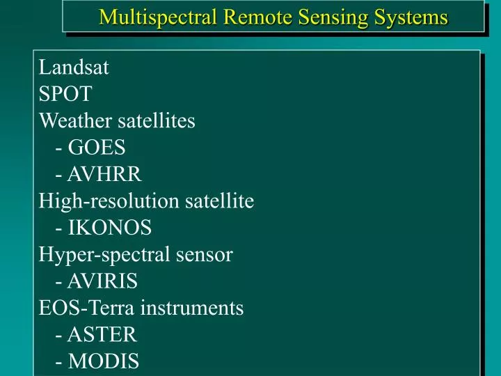 PPT - Multispectral Remote Sensing Systems PowerPoint Presentation ...
