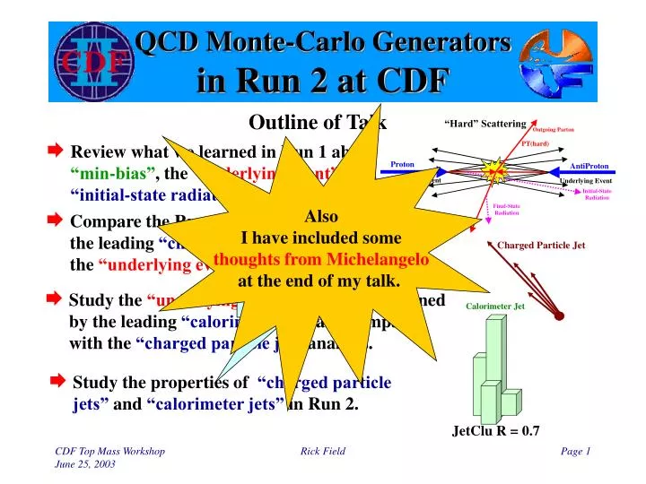 PPT - QCD Monte-Carlo Generators in Run 2 at CDF PowerPoint ...