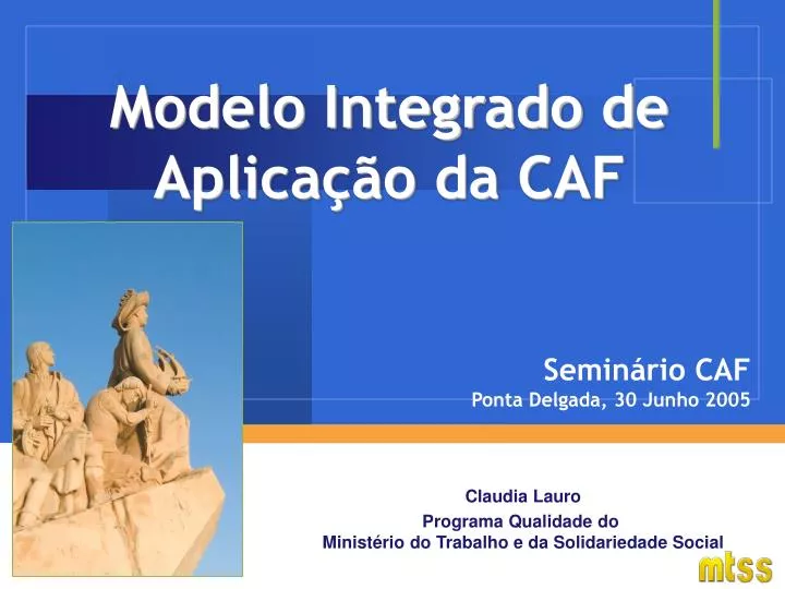 PPT - Modelo Integrado de Aplicação da CAF PowerPoint Presentation ...