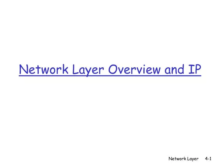 PPT - Network Layer Overview and IP PowerPoint Presentation, free download - ID:4379448