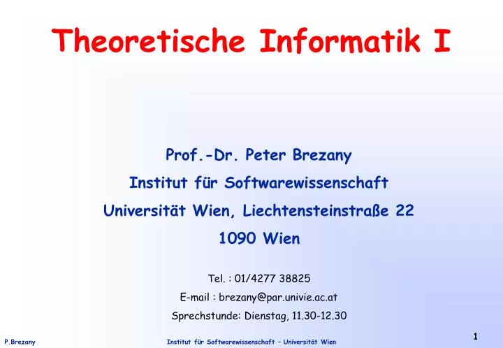 PPT - Theoretische Informatik I PowerPoint Presentation, free download ...