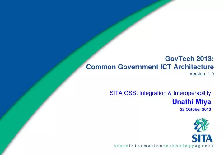 PPT - GovTech 2013: Common Government ICT Architecture Version: 1.0 ...