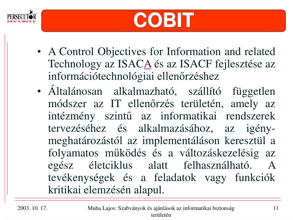 PPT - Szabványok és ajánlások az informatikai biztonság területén Muha ...