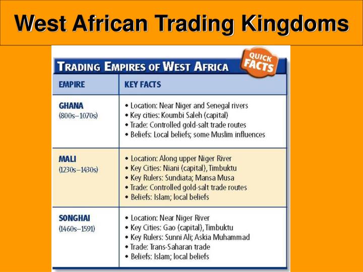 PPT - West African Trading Kingdoms PowerPoint Presentation - ID:4383093