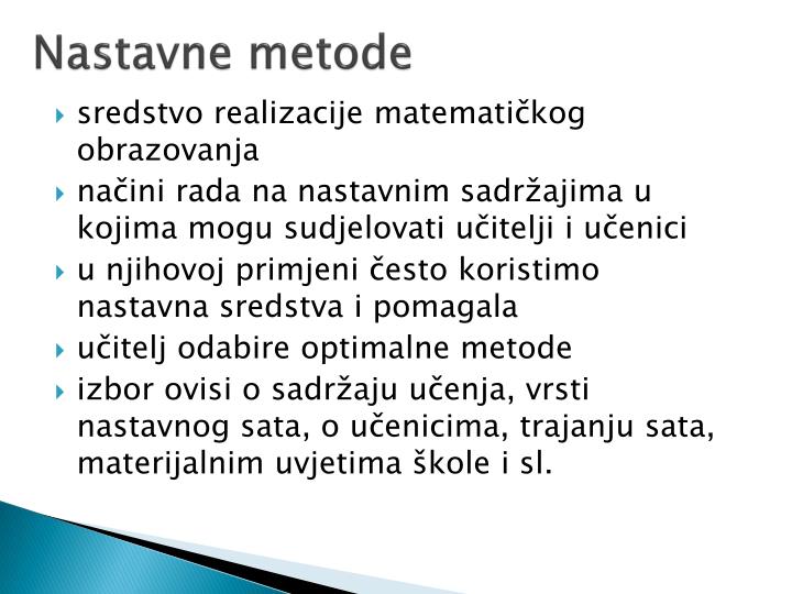 PPT - NASTAVNE METODE PowerPoint Presentation - ID:4383556