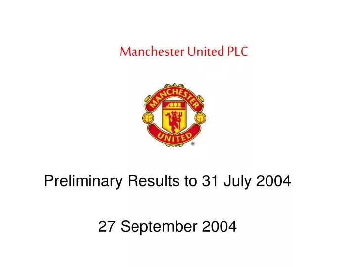 PPT - Manchester United PLC PowerPoint Presentation, free download - ID ...
