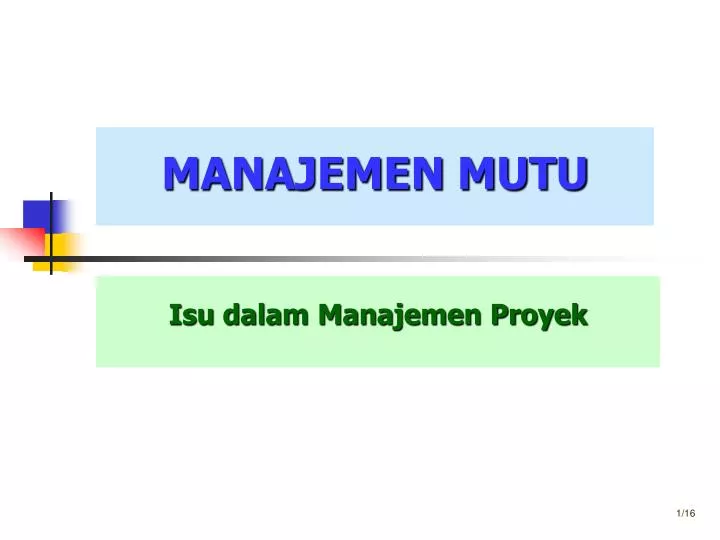 PPT - Isu dalam Manajemen Proyek PowerPoint Presentation, free download ...