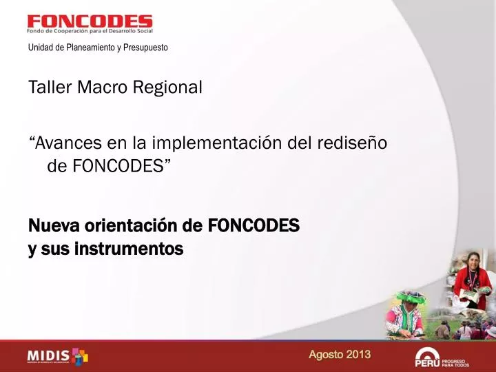 PPT - Nueva orientación de FONCODES y sus instrumentos PowerPoint ...