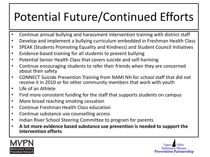 PPT - Potential Future/Continued Efforts PowerPoint Presentation, free ...