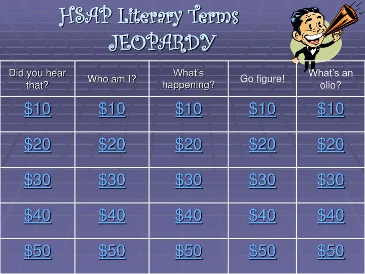 PPT - HSAP Literary Terms JEOPARDY PowerPoint Presentation, free ...