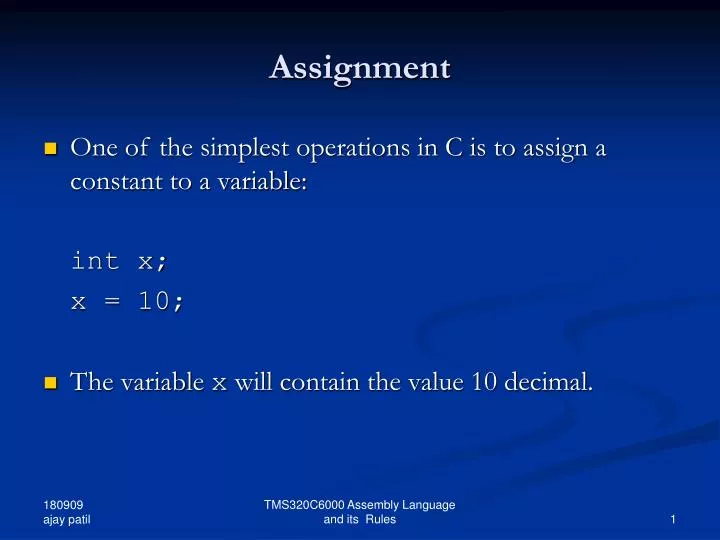 PPT - Assignment PowerPoint Presentation, free download - ID:4386012