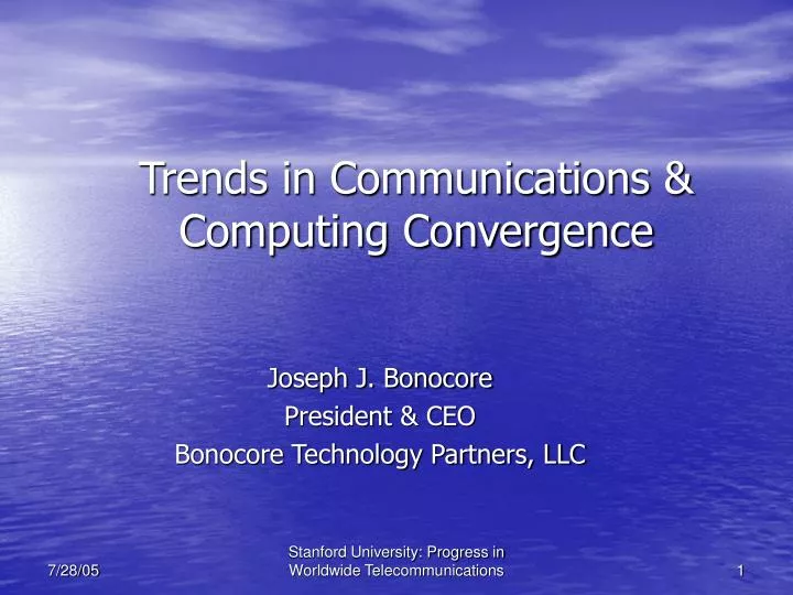 PPT - Trends in Communications & Computing Convergence PowerPoint ...