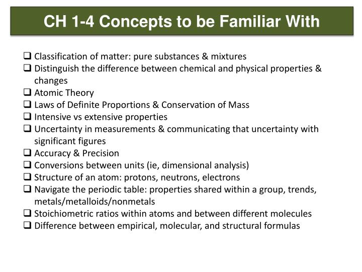PPT - Summary Chapter 1 - 4 Chemistry: The Molecular Nature of Matter ...