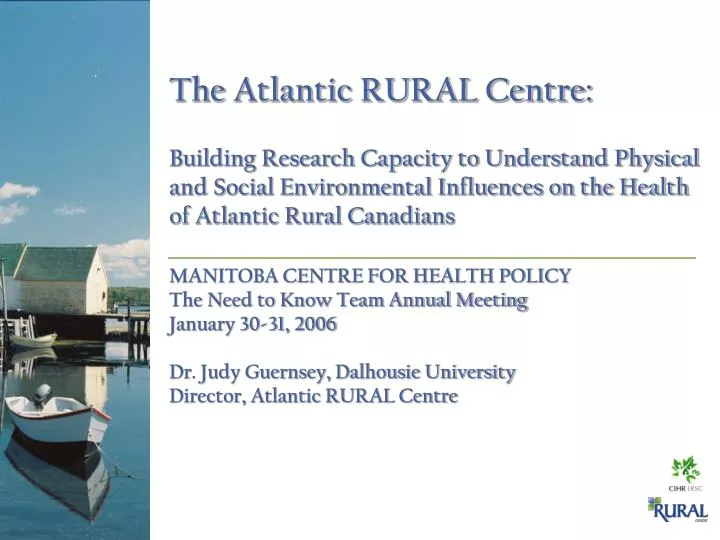 PPT - Why Rural is Important: Romanow Report, 2002 (citing Statistics ...