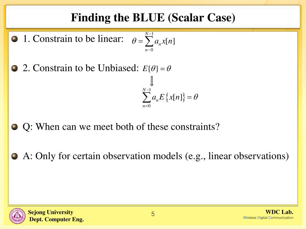 PPT - Chapter 6 BEST Linear Unbiased Estimator (BLUE) PowerPoint ... PPT - Chapter 6 BEST Linear Unbiased Estimator (BLUE) PowerPoint ...