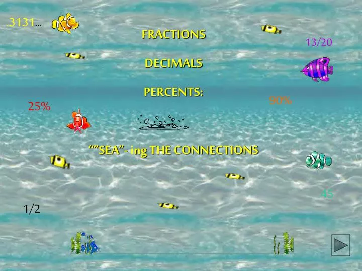 PPT - FRACTIONS DECIMALS PERCENTS: “”SEA”- i ng THE CONNECTIONS ...