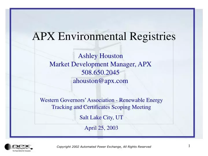 PPT - APX Environmental Registries PowerPoint Presentation, free ...