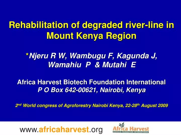 PPT - Background Kenya forest cover stands around 1.7% PowerPoint ...