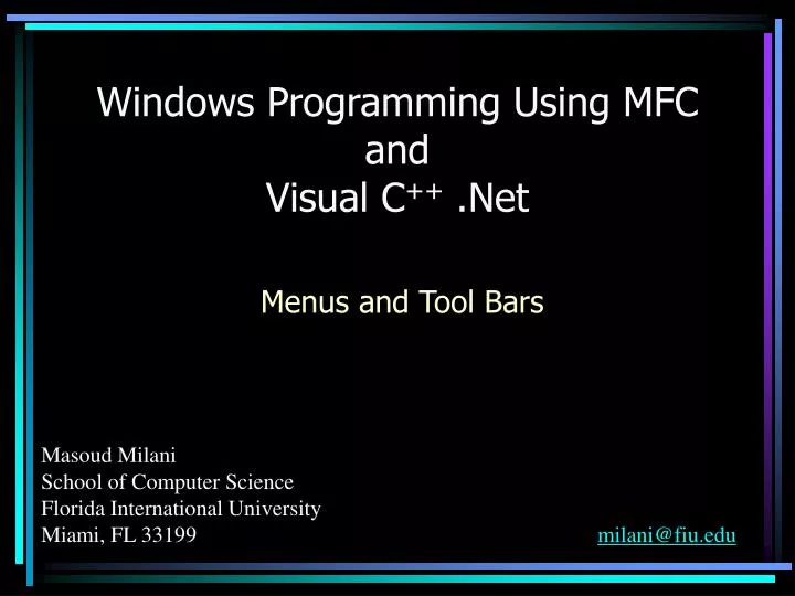 PPT - Windows Programming Using MFC and Visual C ++ .Net PowerPoint Presentation - ID:4388939