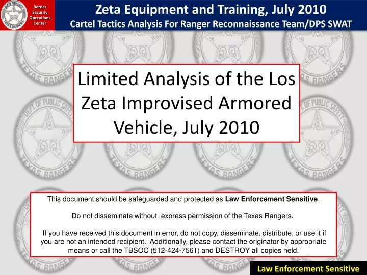 PPT - Limited Analysis of the Los Zeta Improvised Armored Vehicle, July ...