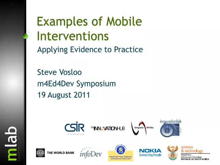 PPT - Examples of Mobile Interventions PowerPoint Presentation, free ...