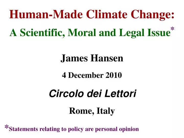 PPT - Human-Made Climate Change: PowerPoint Presentation, free download ...