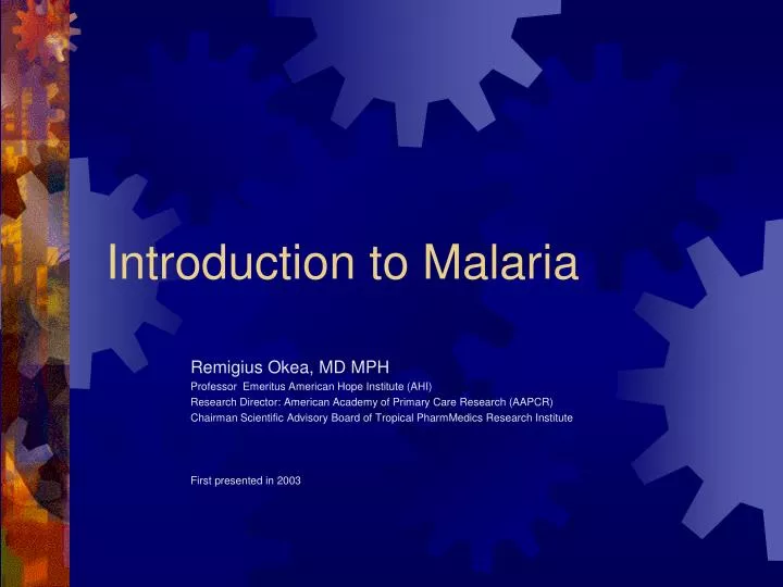 PPT - Introduction to Malaria PowerPoint Presentation, free download ...